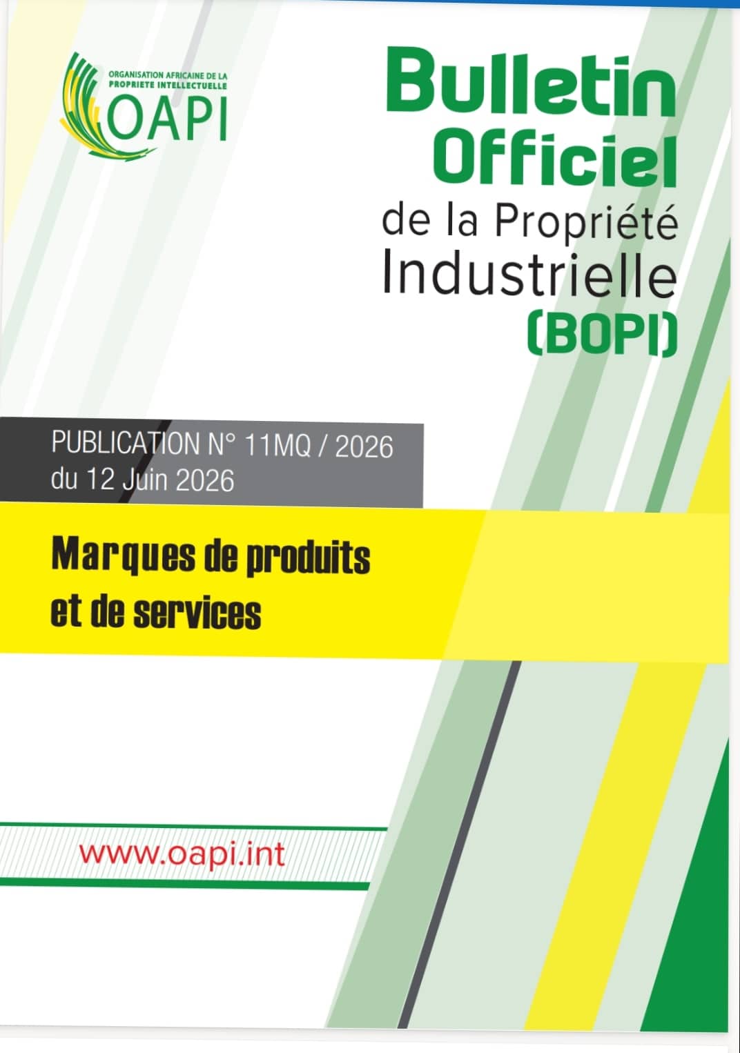 PUBLICATION NO. 11MQ / 2026 of June 12, 2026 - OAPI